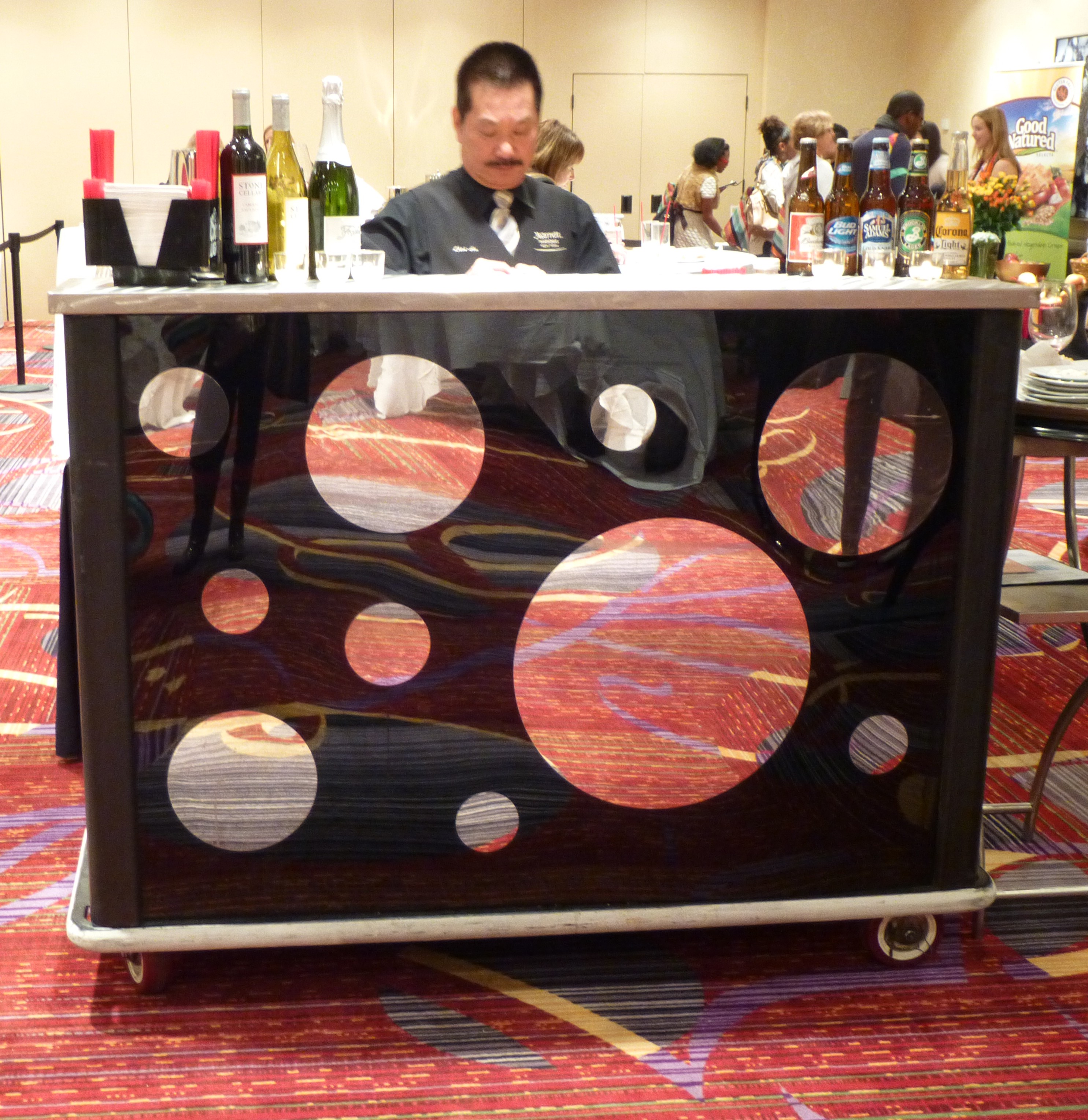 Mid-Century Bar with Circular Mirrors | The Worley Gig