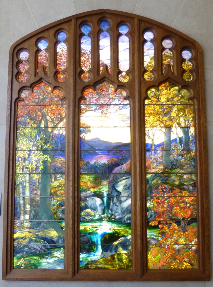 Tiffany Stained Glass Window: Autumn Landscape | WorleyGig.com