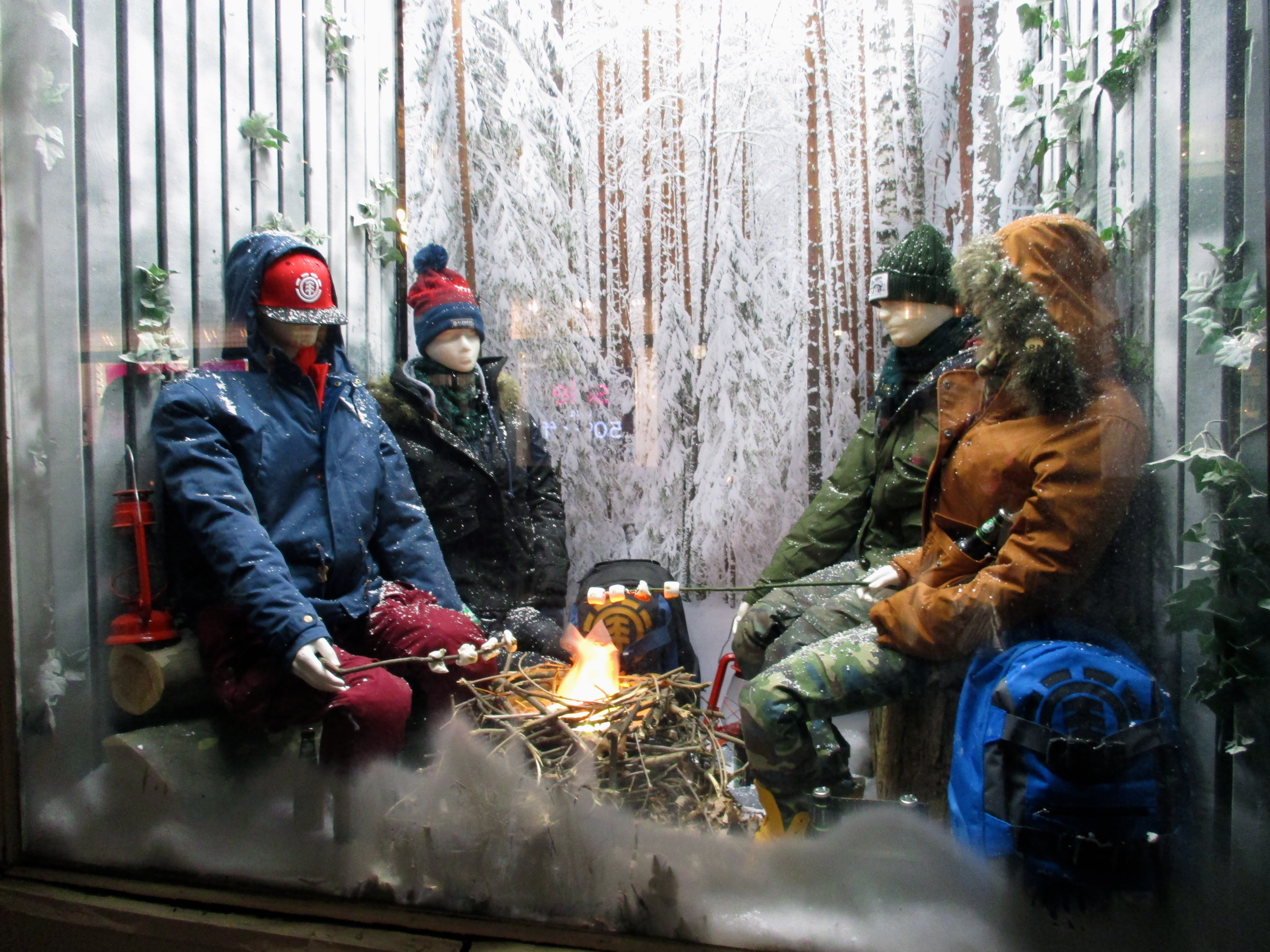 Camping in the Snow Window Display | The Worley Gig
